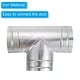 3 Way Duct Splitter Tee Connector Air Vent Duct Exhaust Pipe Adapter ...