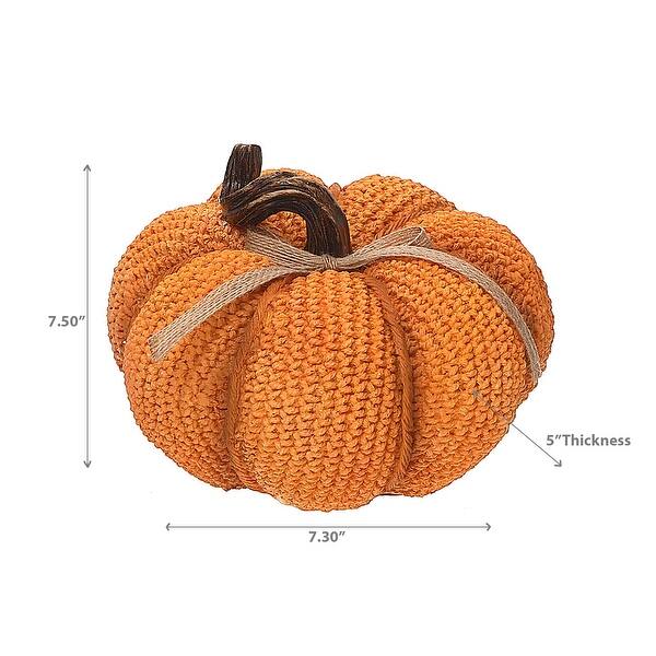 Polyresin Pumpkin With Knit Look Orange - Bed Bath & Beyond - 38432000