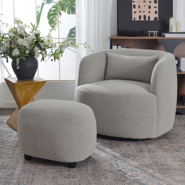 Gray boucle chair store
