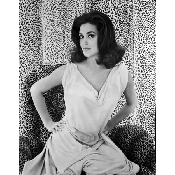 Linda Harrison on a Dress with Leopard Background Photo Print - Bed ...