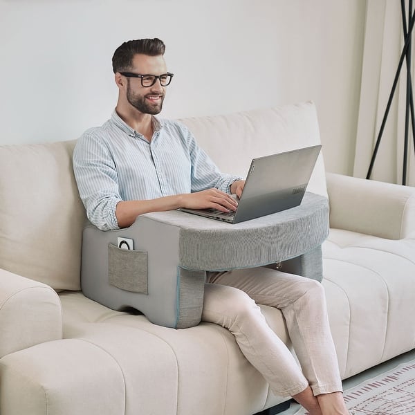 Reading Pillow for Gaming, Large Arm Rest Memory Foam Lap Desk Pillow ...