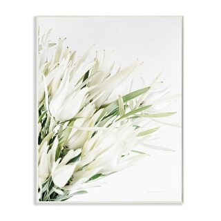Stupell Bright Natural Flower Arrangement White Green Photograph Wood ...