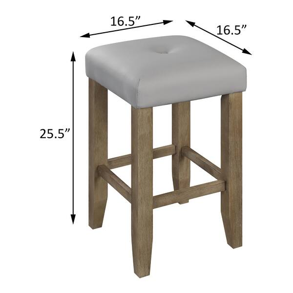 Grey and Oak Counter Height Stools Set of 2 with Wooden Tapered Legs ...