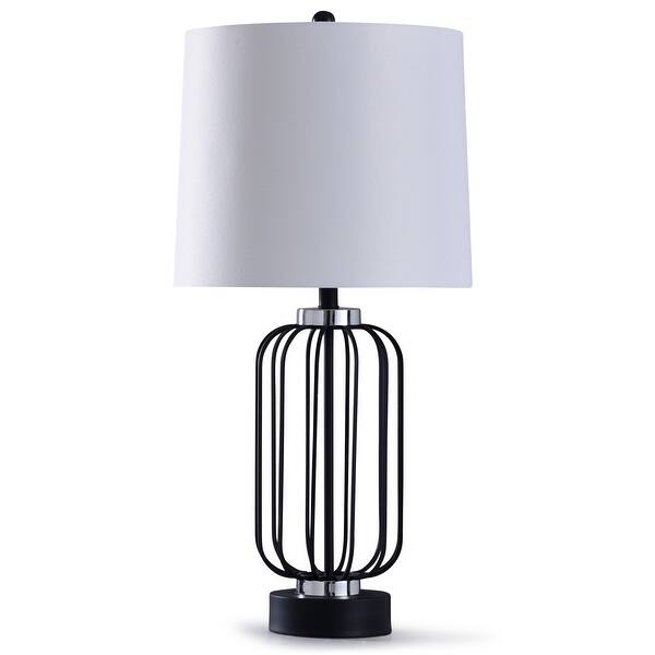 StyleCraft Dayton Black Caged Wire Table Lamp with Clear Acrylic Detail ...