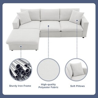 Sectional Sofa,L-shaped Couch Set with 2 Free pillows,4-seat Couch - Bed Bath & Beyond - 41913972
