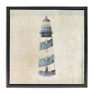 Stupell Rustic Maritime Lighthouse Framed Floater Canvas Wall Art ...