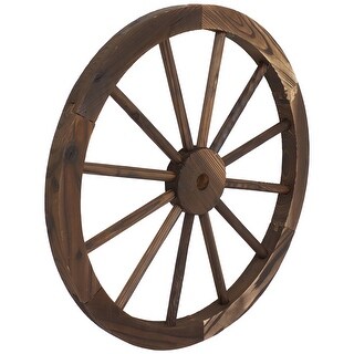 Sunnydaze Outdoor Fir Wood Wagon Wheel - Burnt Finish - 23.75" - Bed ...
