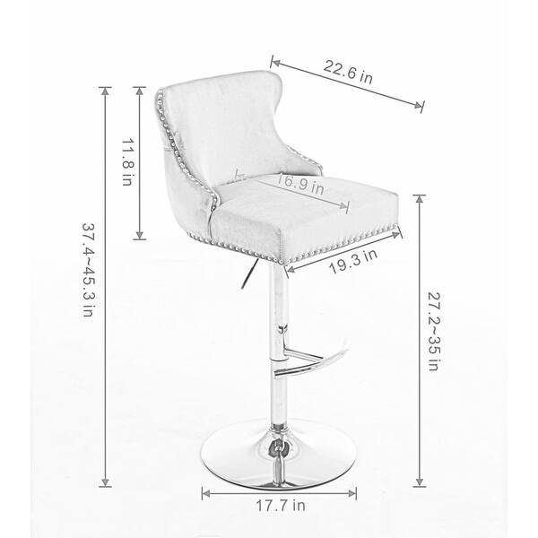 Swivel Bar Stools Set of 2 C-Shape Footrest Dining Chair Kitchen Pub ...