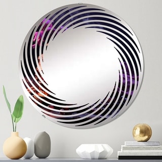 Designart "Arabian Aromas Tea Fusion I" Coffee Purple Wall Mirror ...