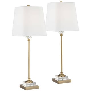 Traditional Gold and Crystal Buffet Table Lamps Set of 2 - 29" x 10 ...