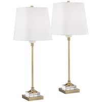 Traditional Gold and Crystal Buffet Table Lamps Set of 2 - 29" x 10 ...