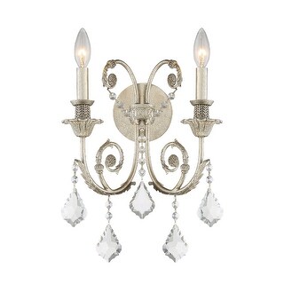 Regis 2 Light Swarovski Strass Crystal Silver Sconce - 12.5'' W x 15.5 ...