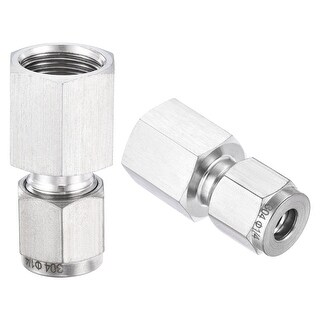 Compression Tube Fitting 1/4NPT Female Thread 1/4" Tube OD Stainless ...