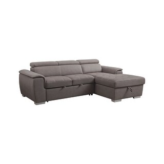 ACME Haruko Storage Sleeper Sectional Sofa in Light Brown - Bed Bath ...