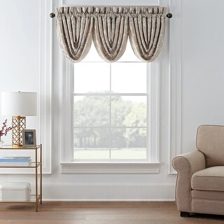 Waterford Andria Waterfall Valance Set of 3 - 42.5" x 33" - Bed Bath ...
