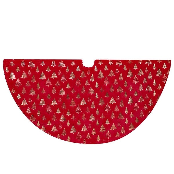 Kurt Adler 60-Inch Red and Gold Plush Imitation Fur Tree Skirt - Bed ...