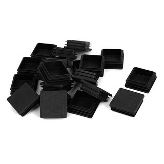 40mmx40mm Plastic Square Tubing Plug End Cap 20 Pcs - Black - Bed Bath ...