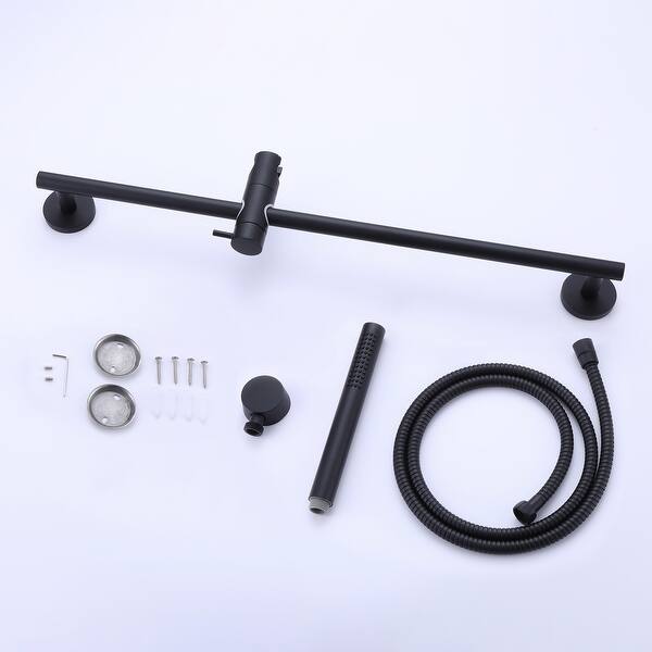 3-Spray Function Hand Shower With Slide Bar Kit In Matte Black - Bed ...