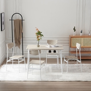 Modern Simply Dining Set With 1 Rectangular Table and 4 Chairs - Bed ...