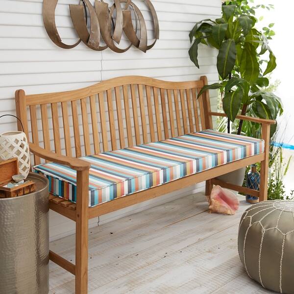 Sunbrella Indoor/Outdoor Surround Sunrise Corded Bench Cushion - Bed ...