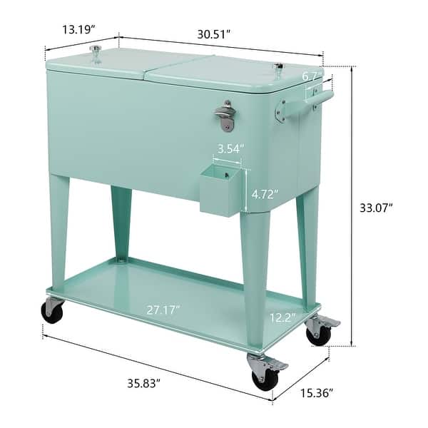 Rectangular Plastic Box Frozen Insulation Cart Mint Green - Bed Bath ...