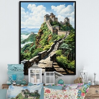 Designart "Asian Art Great Wall Of China I" Asian Art Framed Canvas ...