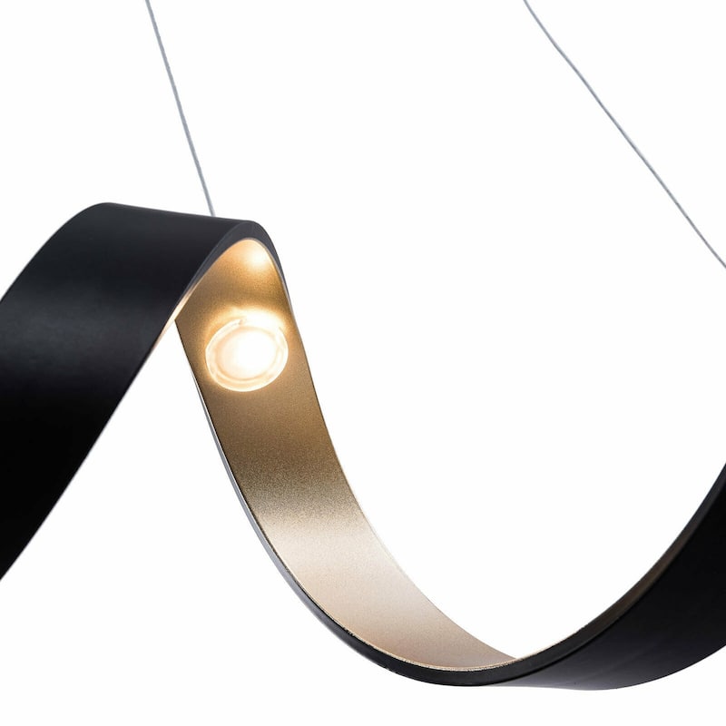 Modern Spiral Island Pendant Wavy LED Lights Chandelier - 31.5" - Bed ...