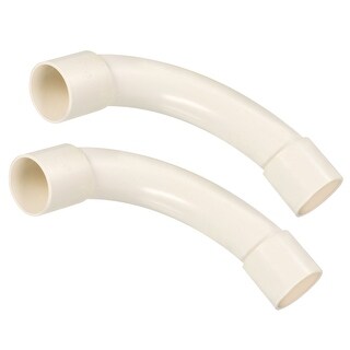 PVC Water Pipe Elbow Fitting 32mm ID 200mm Length Tube Adapter, White ...