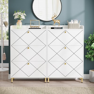 Shoe Storage Cabinet Rack With 3 Flip Drawers, Slim Entryway Shoe ...