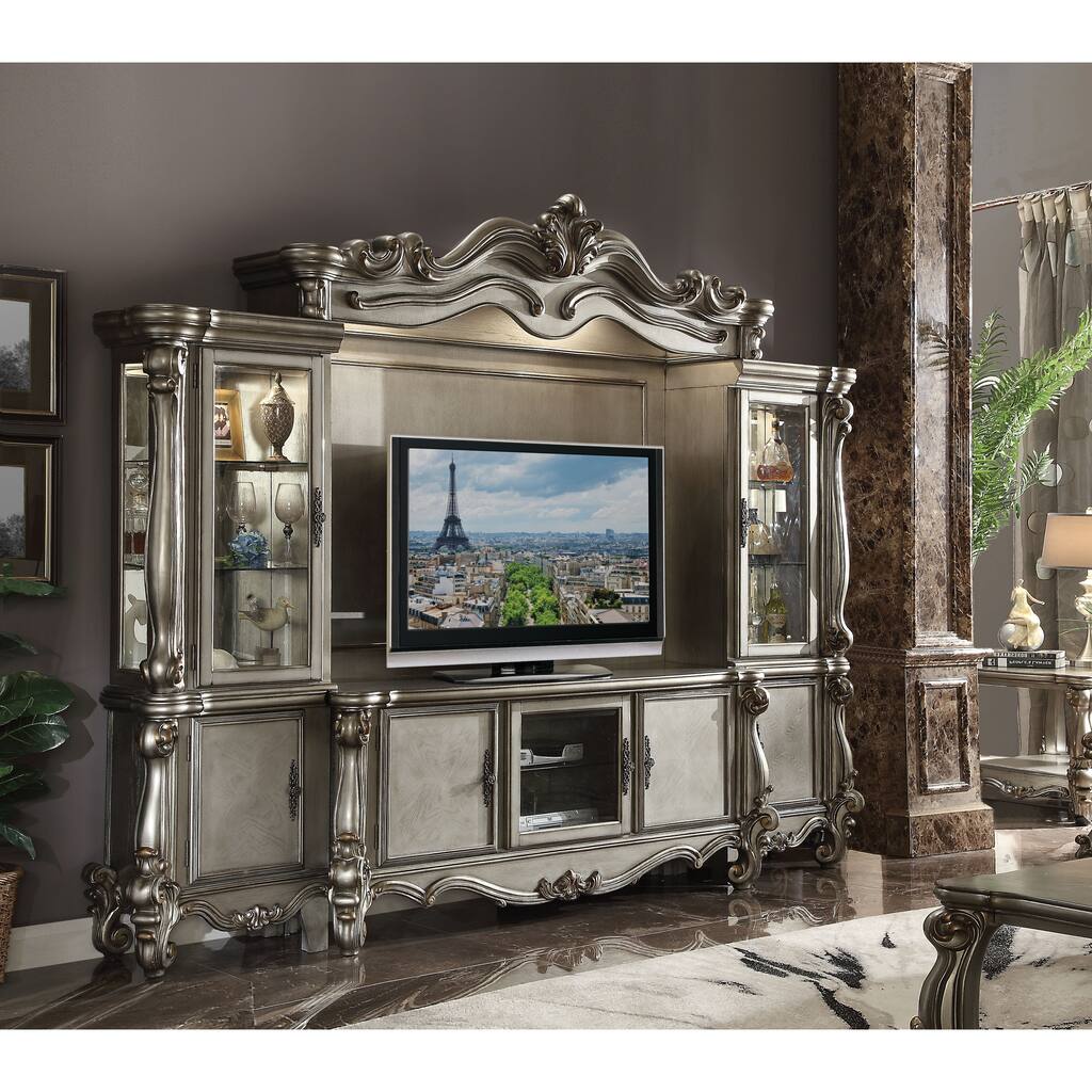 ACME Versailles TV Console, Antique Platinum (For Flat Screens TV's up ...