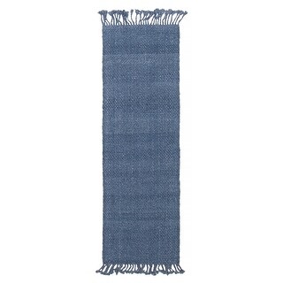 ECARPETGALLERY Braid weave Sienna Blue Wool Rug - 2'5 x 7'7 - Bed Bath ...