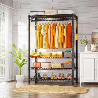 4 Tier Metal Clothes Garment Rack for Bedroom and Cloakroom - Bed Bath ...