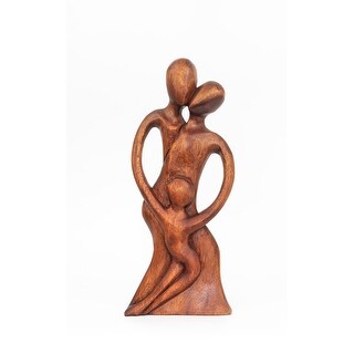 12" Wooden Handmade Abstract Sculpture Statue Handcrafted "Family ...