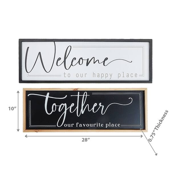 Framed Wooden Sign Welcome Together - Set of 2 - Bed Bath & Beyond ...