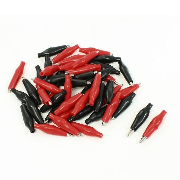 Black Red 30mm Long Metal Alligator Clips Test Clamps 50 Pcs - Silver ...