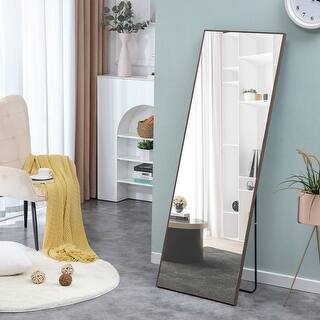 Brown Solid Wood Frame Full-Length Mirror, a Stylish and Functional ...