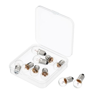 10Pcs E10 Screw Base Bulb Miniature Light w Storage Box Warm Yellow ...