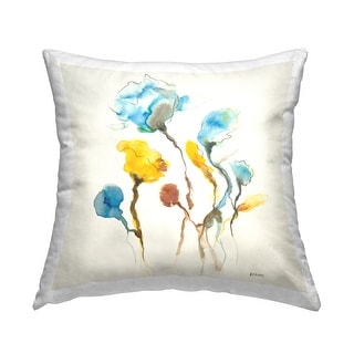 Stupell Blue & Yellow Rose Sprigs Printed Throw Pillow Design by Patti ...