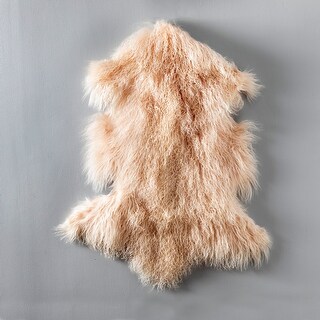 Pink Mongolian Lamb Fur Rug - 24"X40" - Bed Bath & Beyond - 41945979
