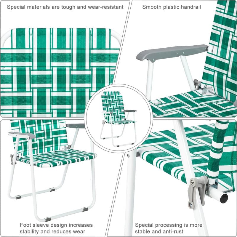 Outdoor Picnic Camping Folding Beach Chair Set of 2 - Green - Overstock ...