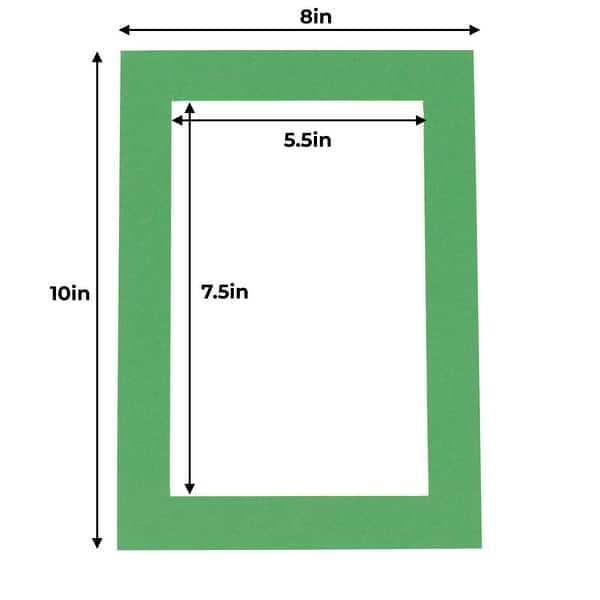 6x8 Mat for 8x10 Frame - Precut Mat Board Acid-Free Bright Green 6x8 ...