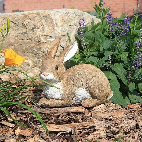 Design Toscano Bashful, the Bunny, Lying Down Garden Rabbit Statue ...