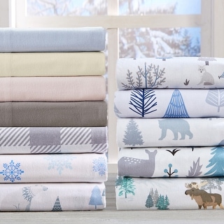 Market & Place Cotton Flannel Novelty Printed Sheet Set - Bed Bath ...