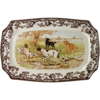Spode Woodland Rectangular Platter - Dog Scene - 17.5" - Bed Bath ...