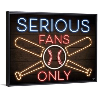 "Neon Baseball Fans" Black Float Frame Canvas Art - Bed Bath & Beyond ...
