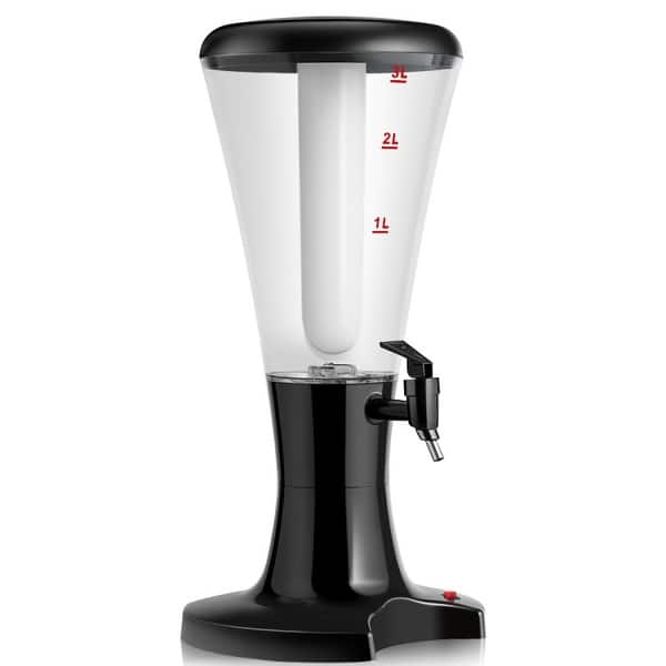 3L Draft Beer Tower Dispenser with LED Lights - 9" x 10" x 20" (L; x W ...