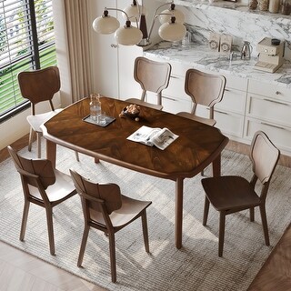 Vintage 7-Piece Dining Table Set Kitchen Table Set Family Dining Table ...