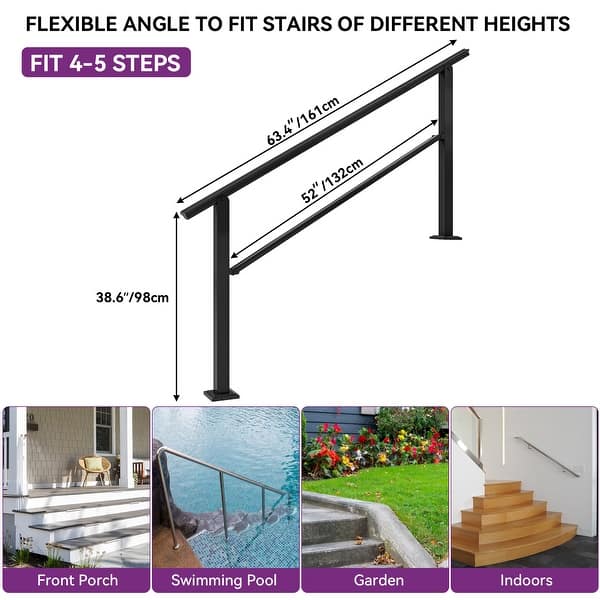 Moasis 5FT Handrail Outdoor Stairs Outdoor - 5 Feet - Bed Bath & Beyond ...