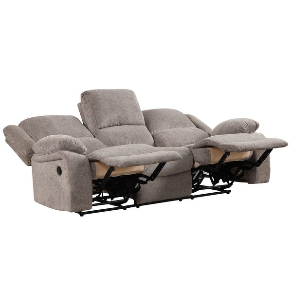 Chasel 3-Piece Mocha Chenille Manual Reclining Sofa Set - Bed Bath ...