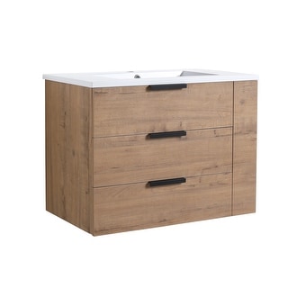 Modern 30 Inch Bathroom Vanity without Top - Floating Design with Metal ...